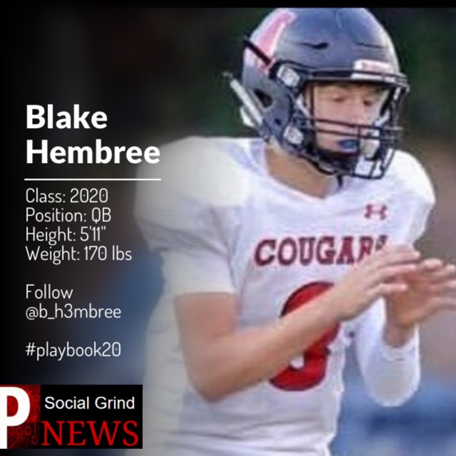 #playbook20 Quarterback Blake Hembree Ready to Drop Dimes This Season ...